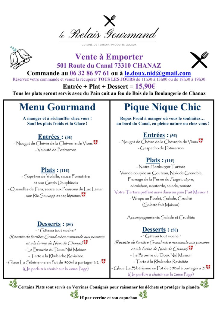 Le Relais Gourmand | Nos Menus